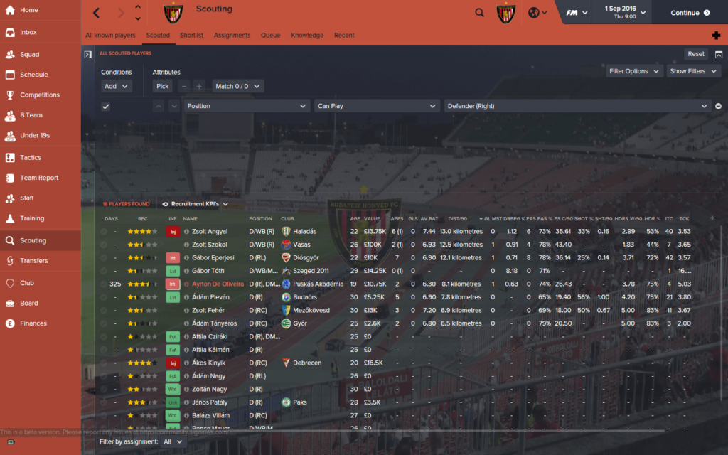 #FM16 : SEARCHING THE STATS © V2.0 - COMPLETING THE PROFILES - The ...