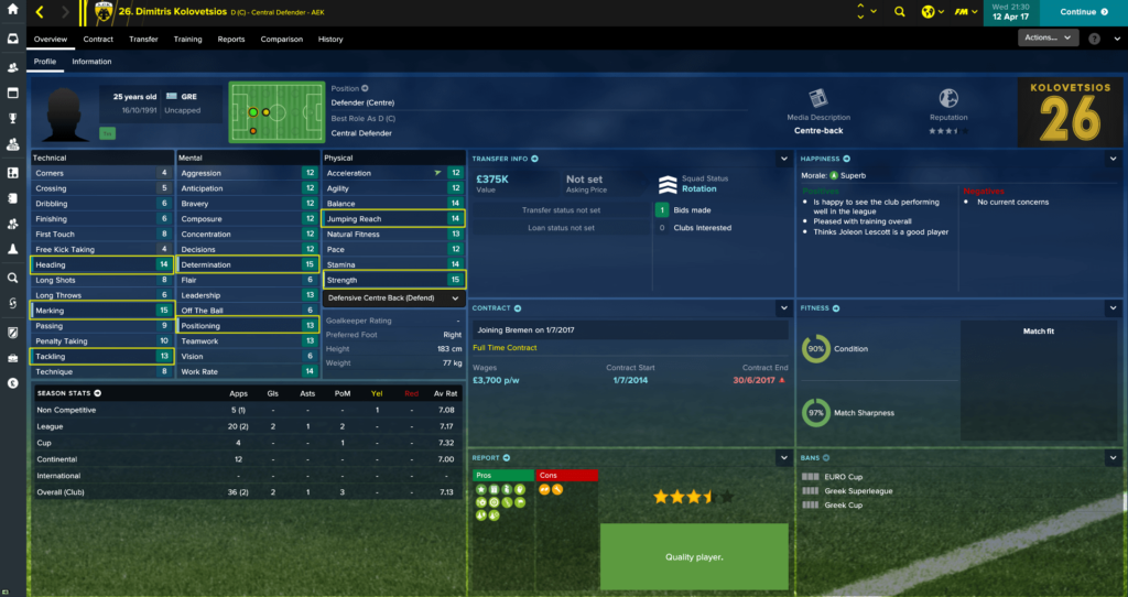 #FM17 : One Hit Wonder in Athens : Tactics - The Higher Tempo Press