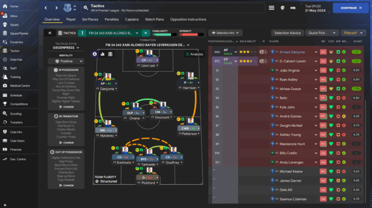FM24 Tactics testing - 343 XABI ALONSO BAYER LEVERKUSEN DEL MAGICOMONTA ...